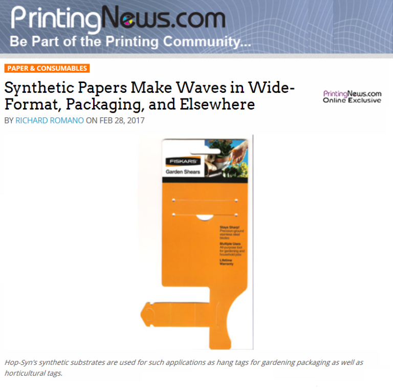 Hop-Syn Synthetic Paper Makes Waves | Hop-Syn PP Synthetic Paper